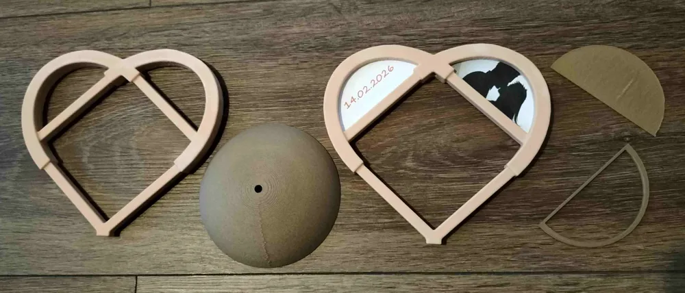 Valentine Spinning Heart Photo Frame (2 Versions) - Free 3D Print Model ...