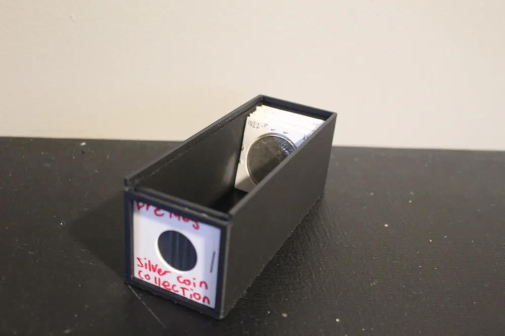 2x2 Coin Holder Storage Box with Sliding Lid - Free 3D Print Model ...