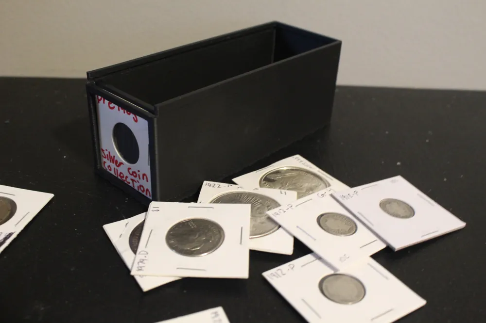 2x2 Coin Holder Storage Box with Sliding Lid - Free 3D Print Model ...