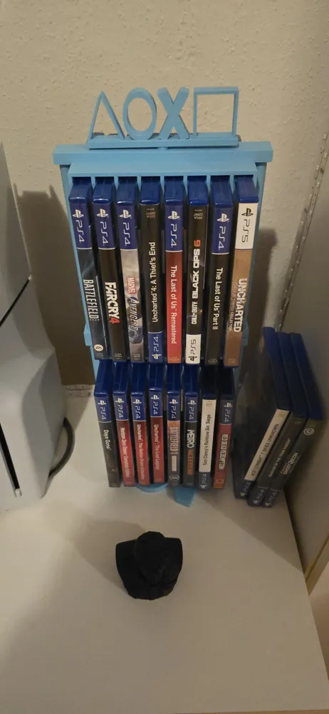 PS4 PS5 game stand for 16 discs - Free 3D Print Model - MakerWorld
