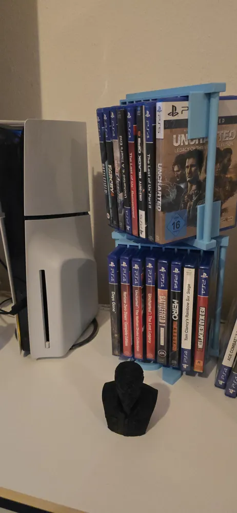 PS4 PS5 game stand for 16 discs - Free 3D Print Model - MakerWorld