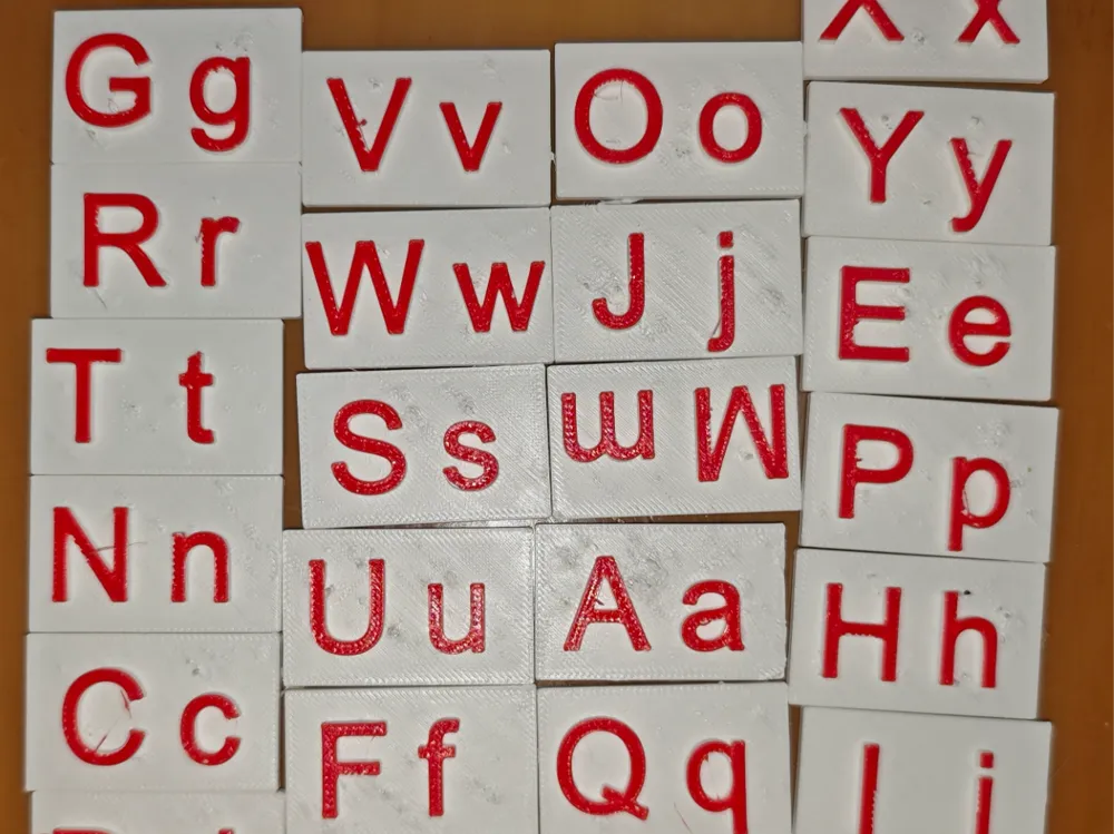 English alphabet 26 uppercase and lowercase letters - Free 3D Print ...