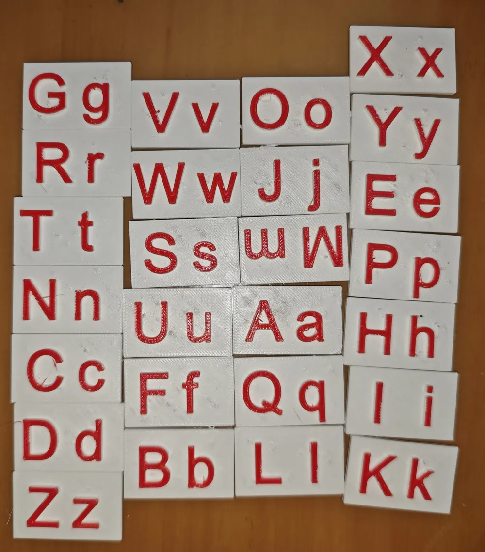 English alphabet 26 uppercase and lowercase letters - Free 3D Print ...