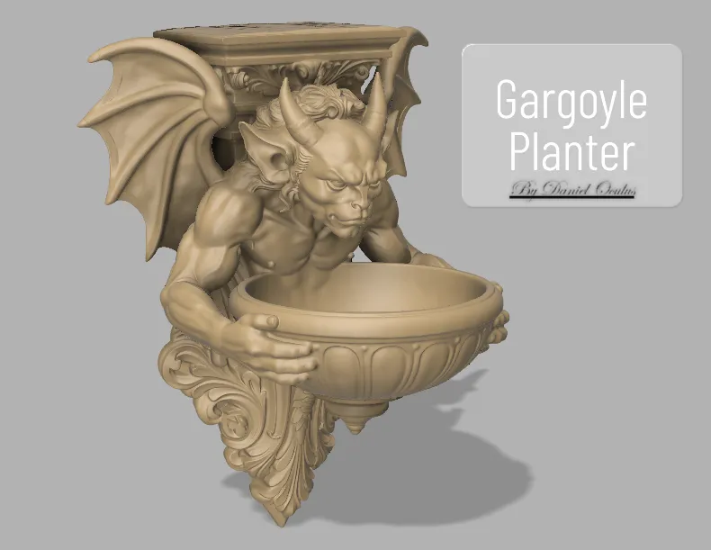 Gargoyle Wall Planter Sconce - Free 3D Print Model - MakerWorld