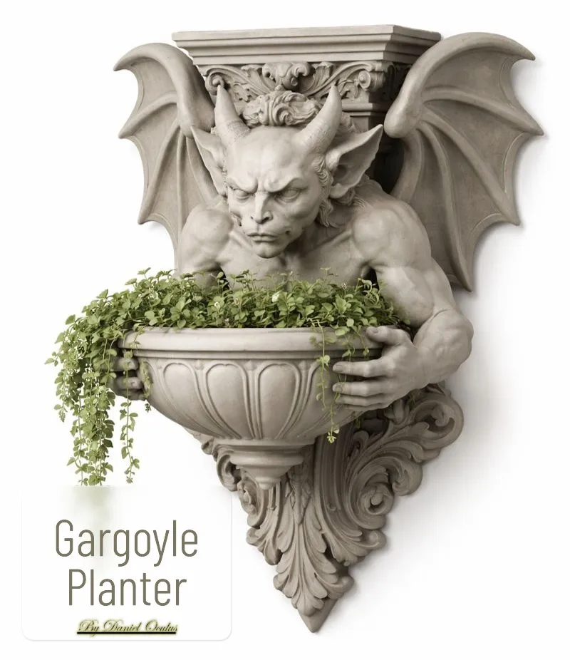 Gargoyle Wall Planter Sconce - Free 3D Print Model - MakerWorld