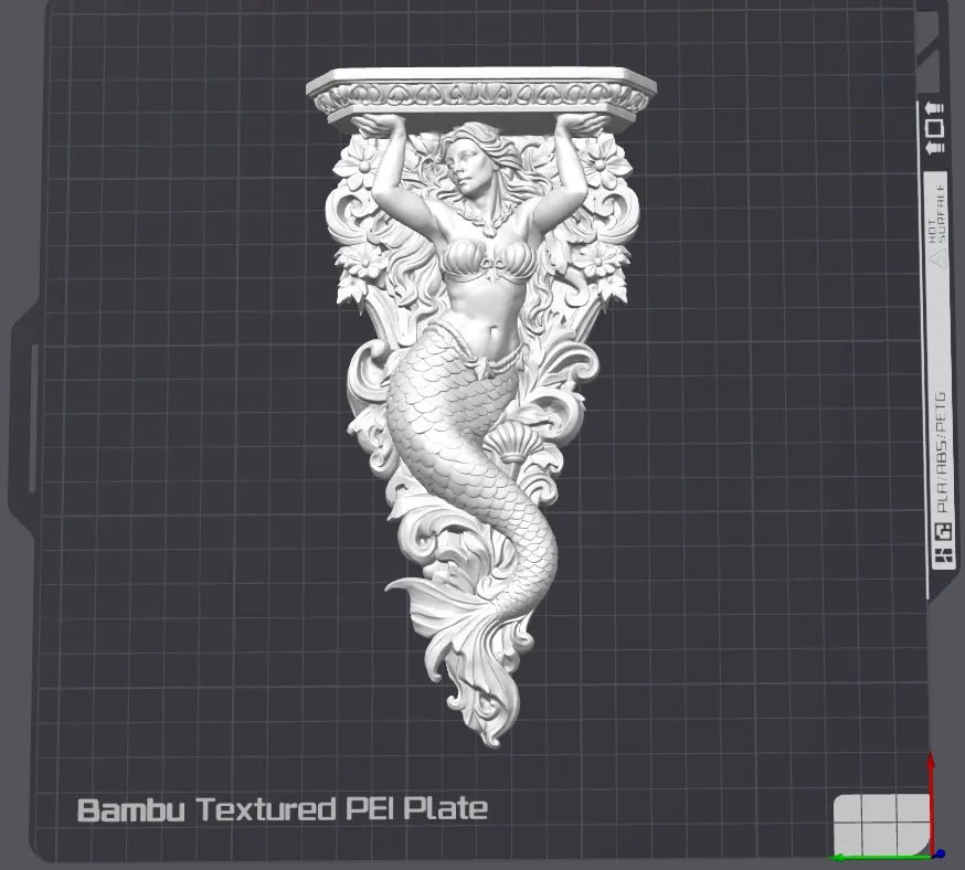 Mermaid Corbel – Nautical Architectural Bracket - Free 3D Print Model ...