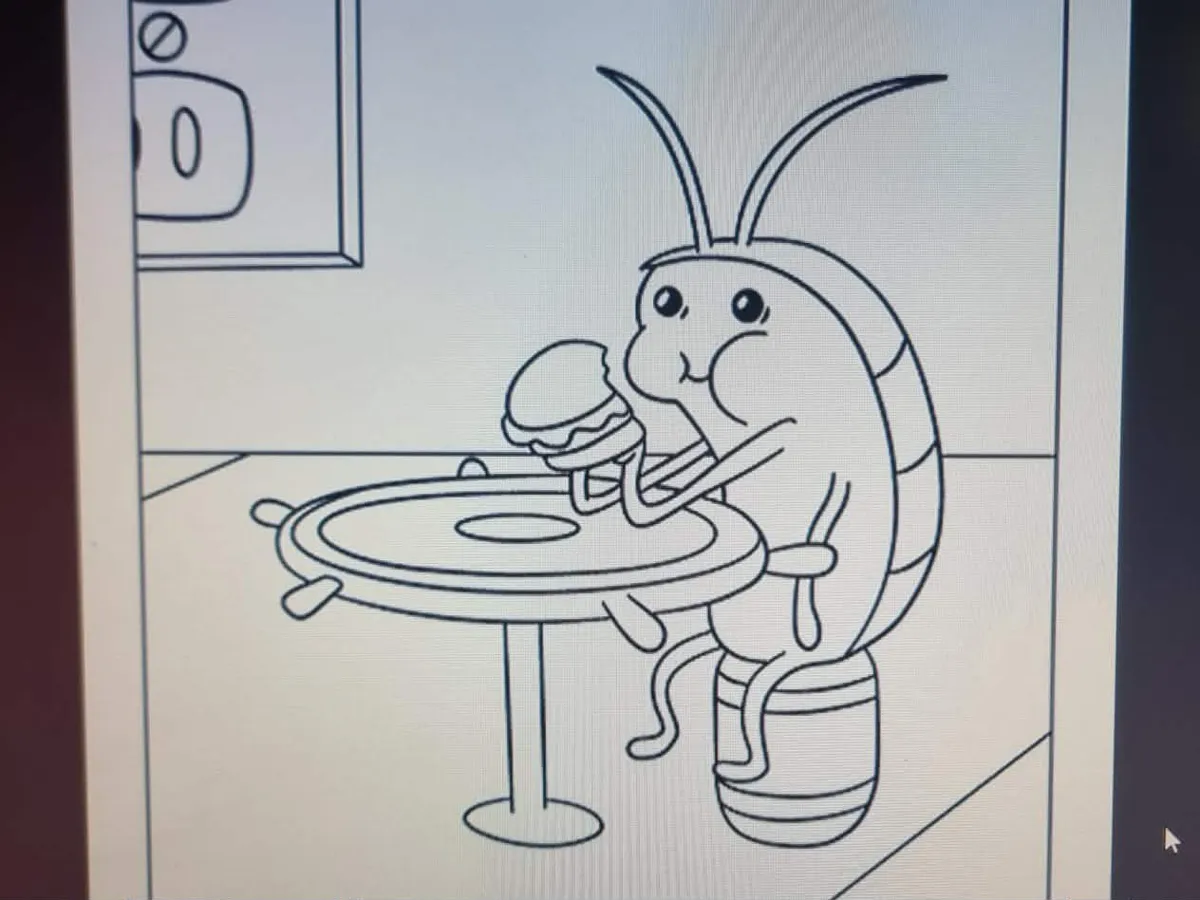 SpongeBob Cockroach Eating Krabby Patty - Free 3D Print Model - MakerWorld