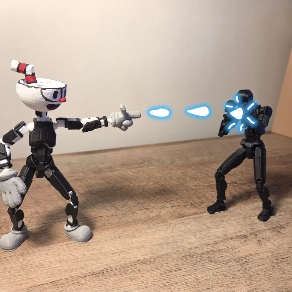 Tête + mains + chaussures de Cuphead Dummy 13 - Modèle d'Impression 3D ...