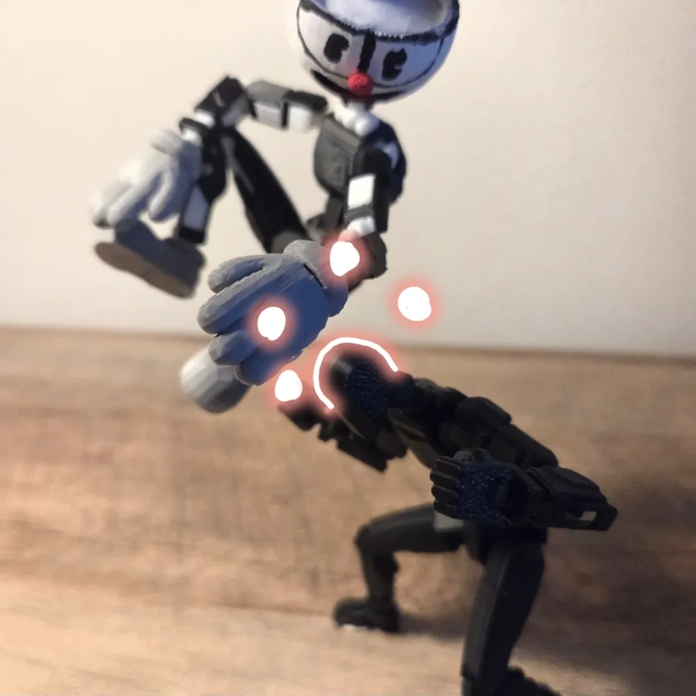 Tête + mains + chaussures de Cuphead Dummy 13 - Modèle d'Impression 3D ...