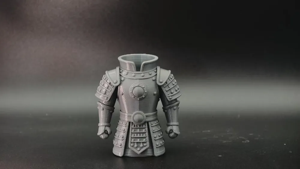Warrior and Flowers: Ancient Armor Vase - Free 3D Print Model - MakerWorld