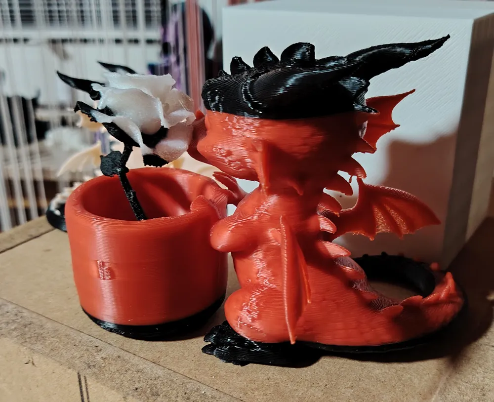 Valentine Dragon Vase Valentine Drake Dragon - Free 3D Print Model ...