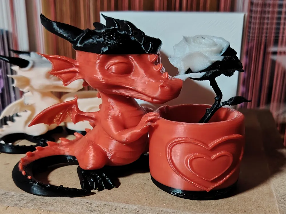 Valentine Dragon Vase Valentine Drake Dragon - Free 3D Print Model ...