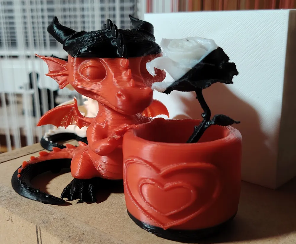 Valentine Dragon Vase Valentine Drake Dragon - Free 3D Print Model ...