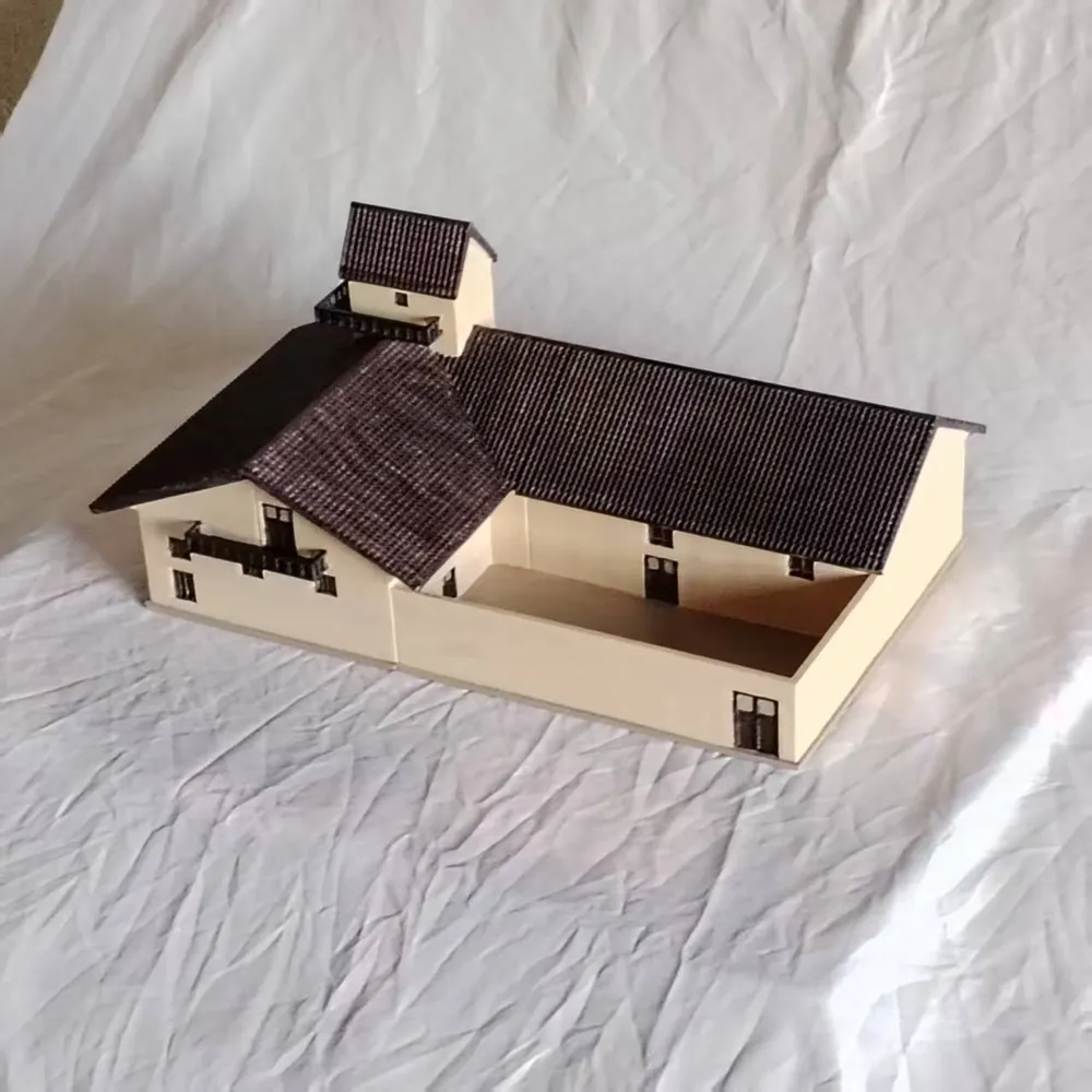 Rural old tiled house miniature model - Free 3D Print Model - MakerWorld