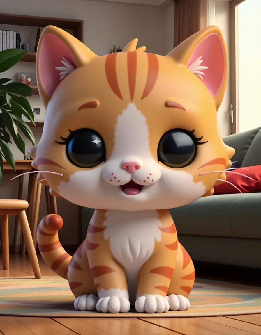 Cute little Cat Kitten Animal purrr purrrr - Free 3D Print Model ...