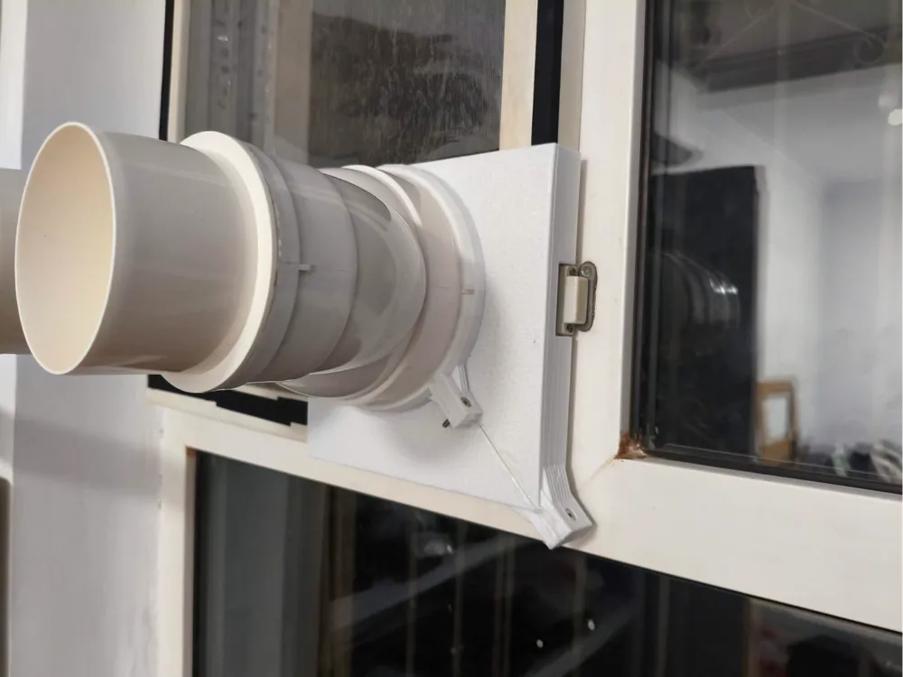 Window screen bottom right corner 160mm inner diameter PVC pipe adapter ...