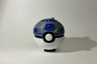 R2-D2 Style Poké Ball – 4 Piece Display Model - Free 3D Print Model ...