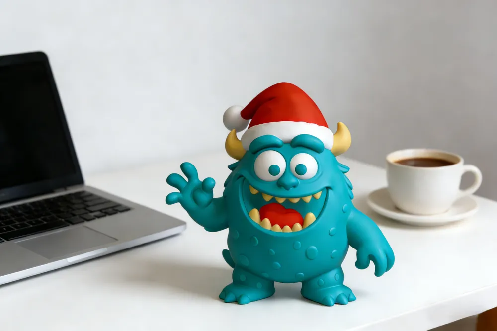Super cute Q-version Christmas monster - Free 3D Print Model - MakerWorld