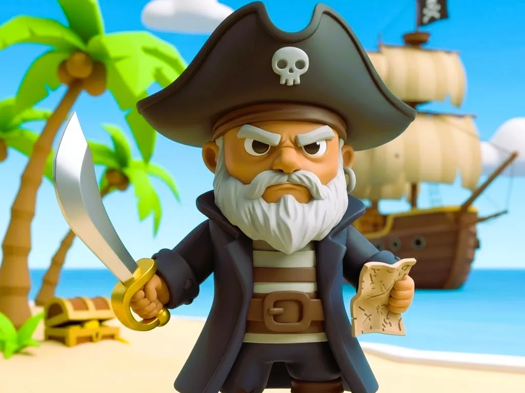 Treasure Map Chibi Pirate Figurine - Free 3D Print Model - MakerWorld