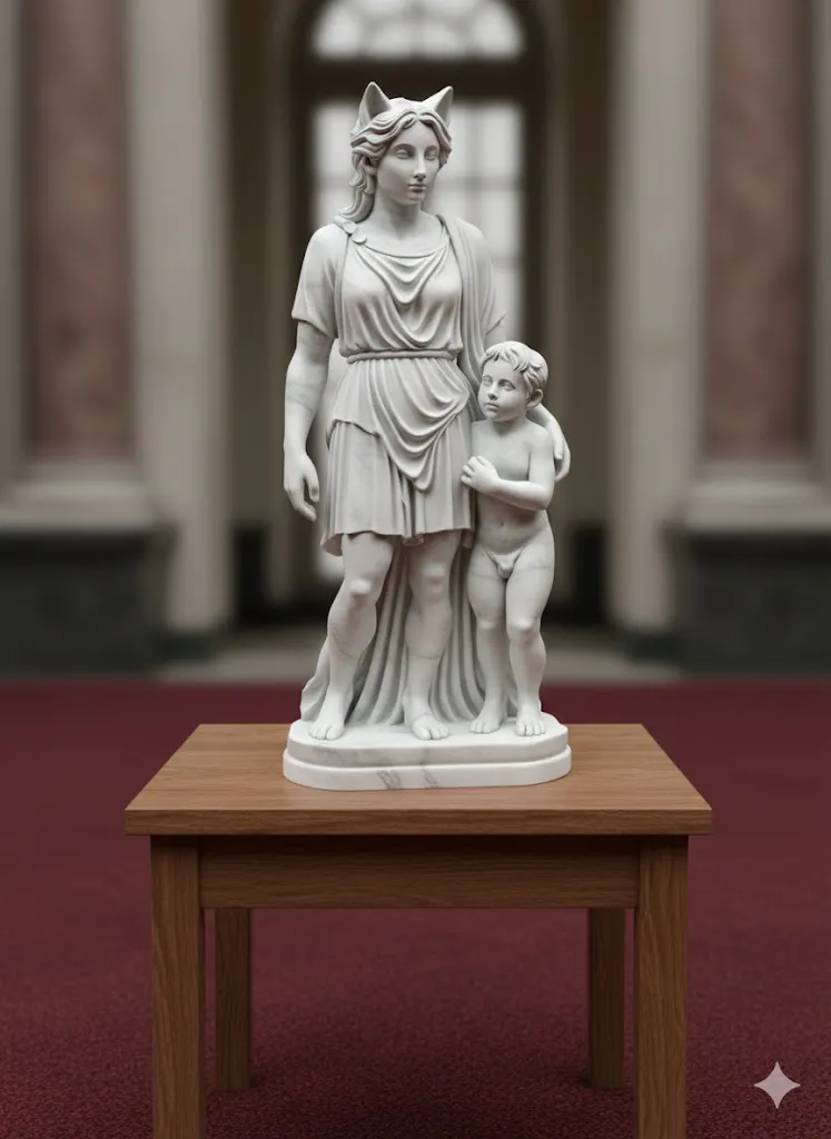 statue de la femme aux oreilles avec un enfant - Modèle d'Impression 3D ...