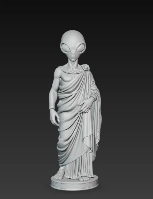 statue of an alien in a toga and Greek style - Free 3D Print Model ...