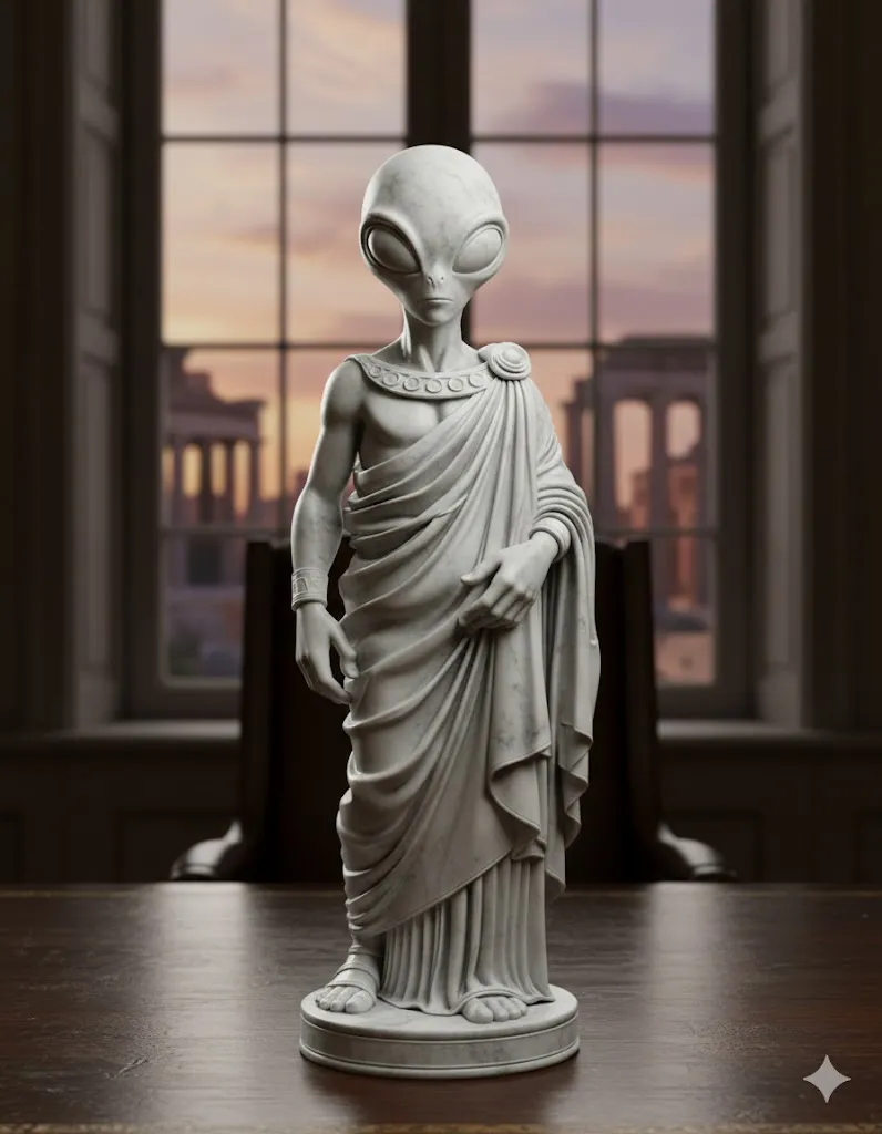 穿着长袍和希腊风格的外星人雕像 - 免费 3D 打印模型 - MakerWorld