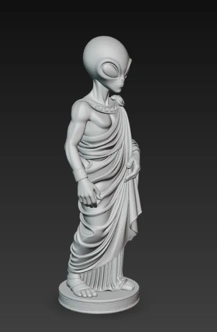 statue of an alien in a toga and Greek style - Free 3D Print Model ...