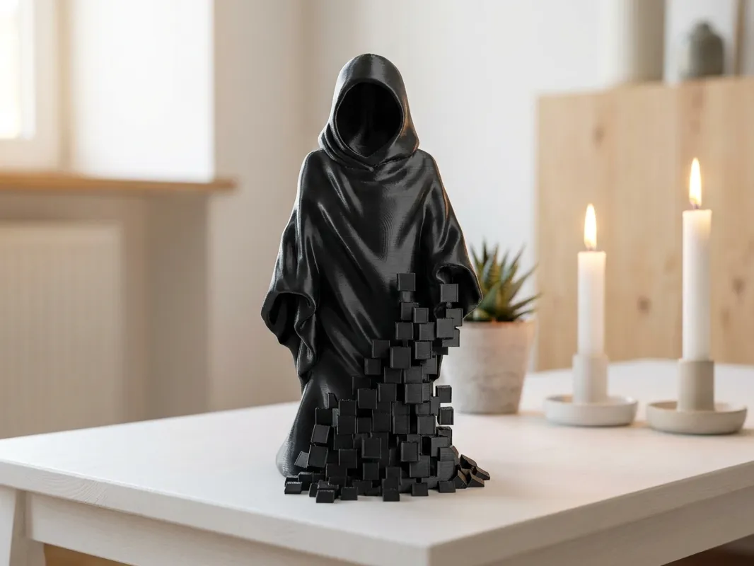 Pixel Grim Reaper Sculpture – Abstract Art Figure - Free 3D Print Model ...