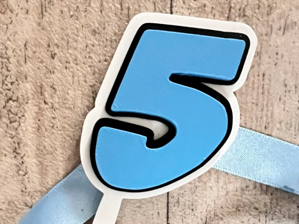 5 cake topper - Free 3D Print Model - MakerWorld