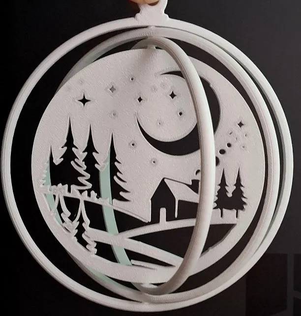 Winterland Christmas Rotating Ornament - Free 3D Print Model - MakerWorld