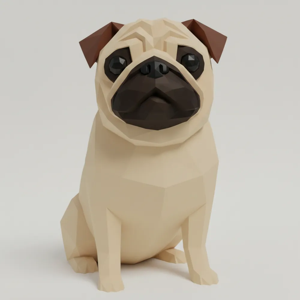 Pug dog - Free 3D Print Model - MakerWorld