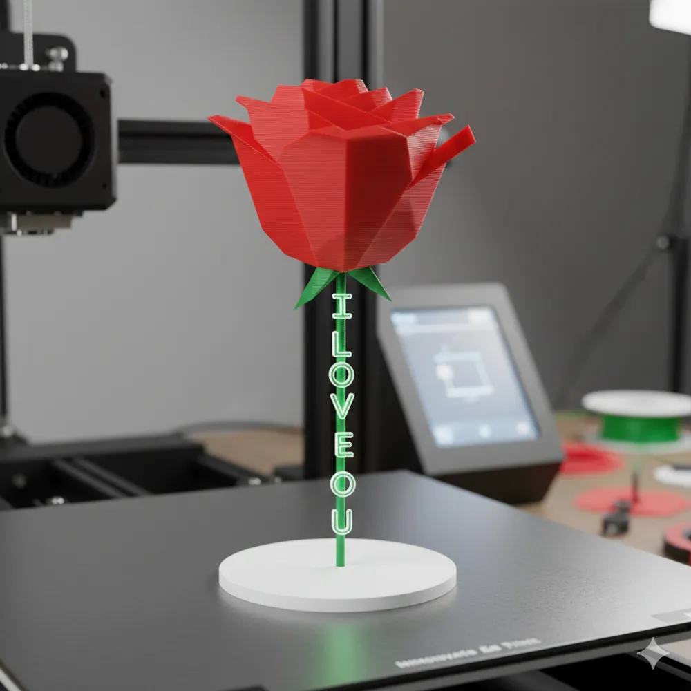 Valentine's Day rose - Free 3D Print Model - MakerWorld