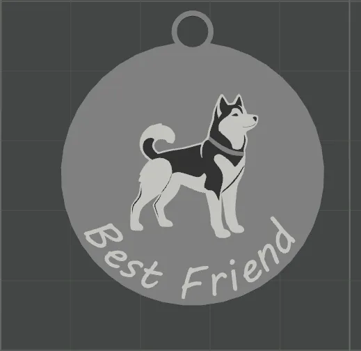 Cute Dog "Best Friend" Keychain - Free 3D Print Model - MakerWorld