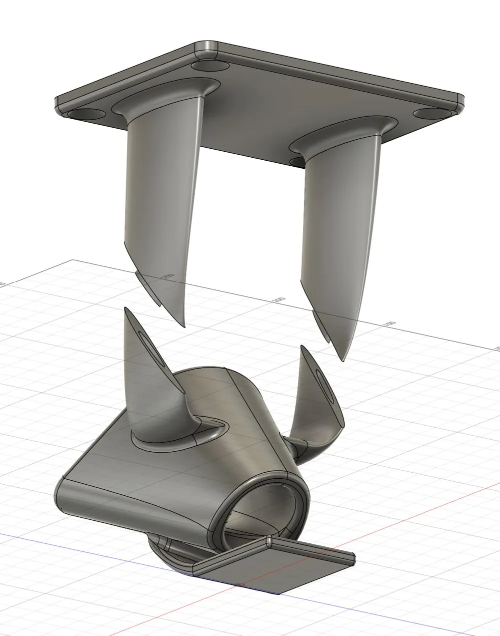 Aero Style Underdesk hanging glue gun holder - Free 3D Print Model ...