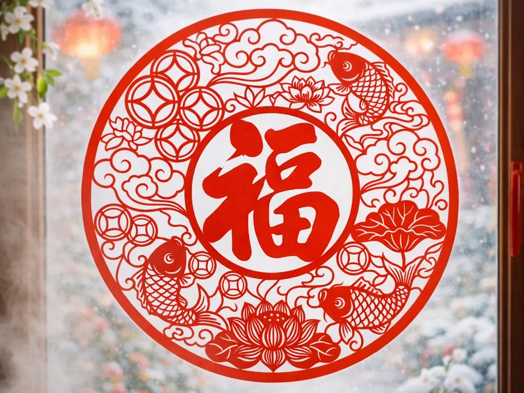 “Fu” Koi Window Decoration (Abundance Every Year · A Thriving Family ...