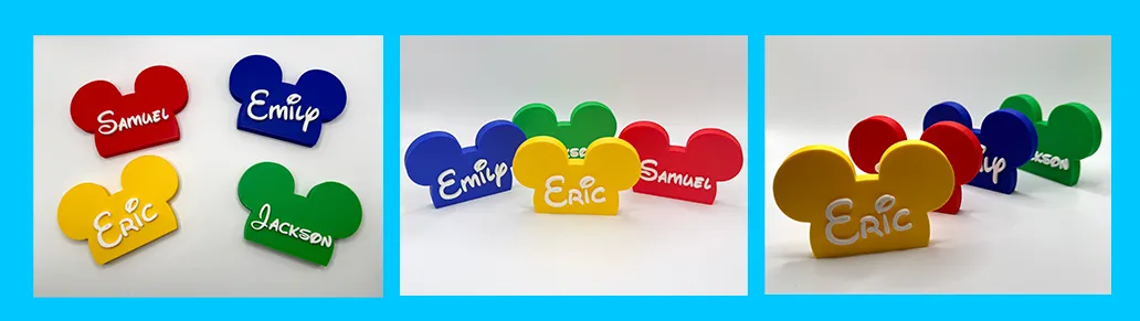 Disney Mickey Mouse Fully Customizable Nameplate - Free 3D Print Model ...