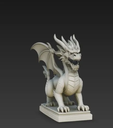 angry dragon statue - Free 3D Print Model - MakerWorld