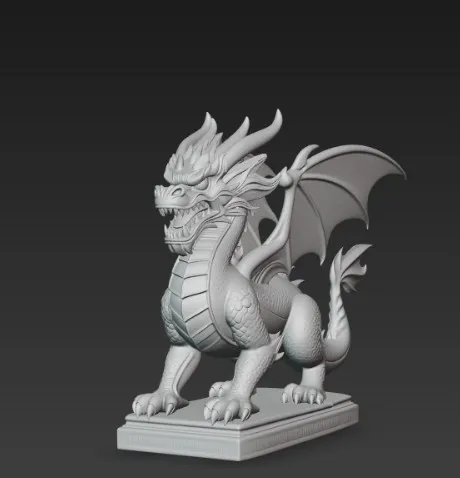 angry dragon statue - Free 3D Print Model - MakerWorld