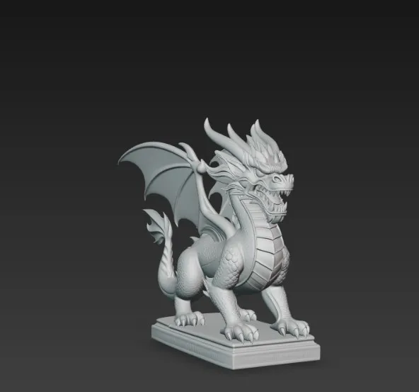 angry dragon statue - Free 3D Print Model - MakerWorld