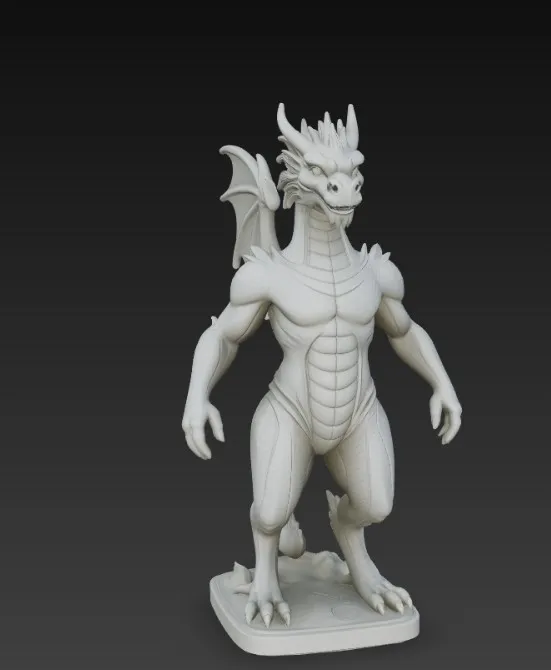 humanoid dragon statue 2 - Free 3D Print Model - MakerWorld