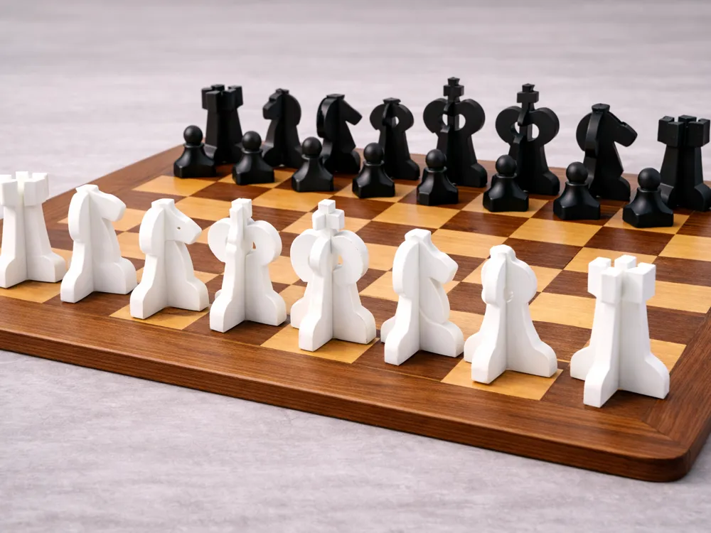 Minimalist Modular Chess Set – 2D Slot-Fit Pieces - Free 3D Print Model ...