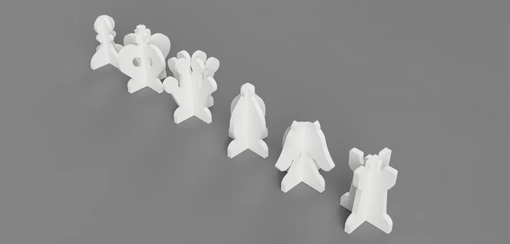 Minimalist Modular Chess Set – 2D Slot-Fit Pieces - Free 3D Print Model ...