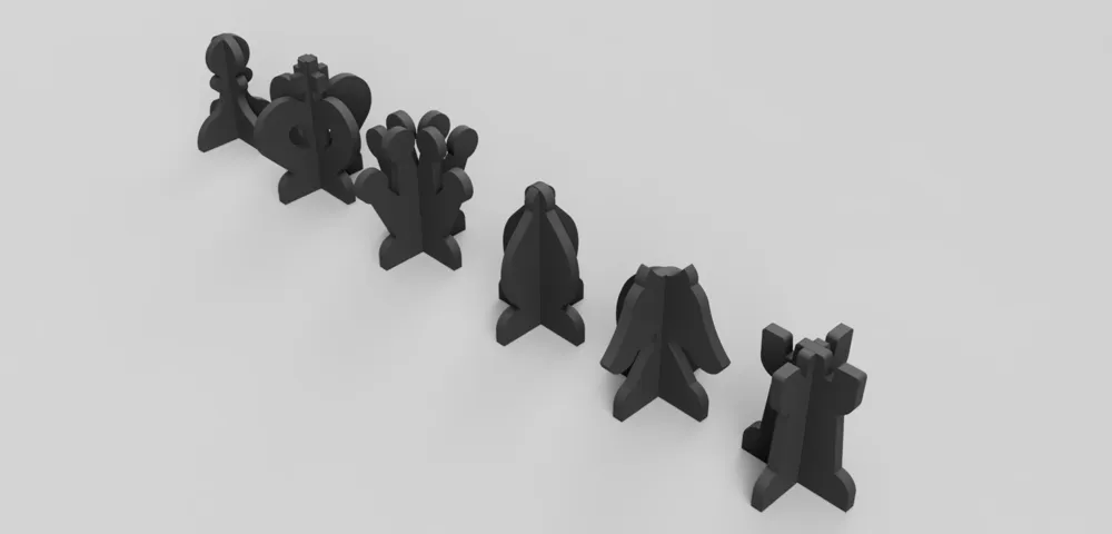 Minimalist Modular Chess Set – 2D Slot-Fit Pieces - Free 3D Print Model ...