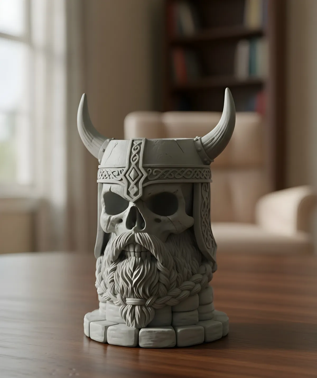 Hollow DND Viking Warrior Skull Bowl - Free 3D Print Model - MakerWorld