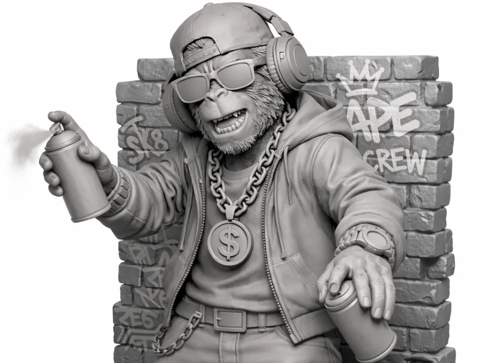 monkey the graffiti artist - Free 3D Print Model - MakerWorld