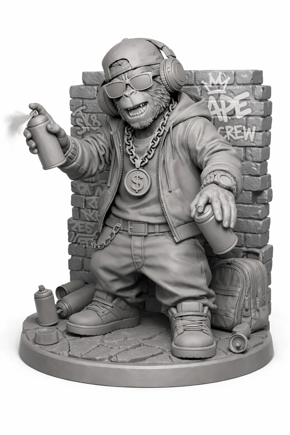 monkey the graffiti artist - Free 3D Print Model - MakerWorld