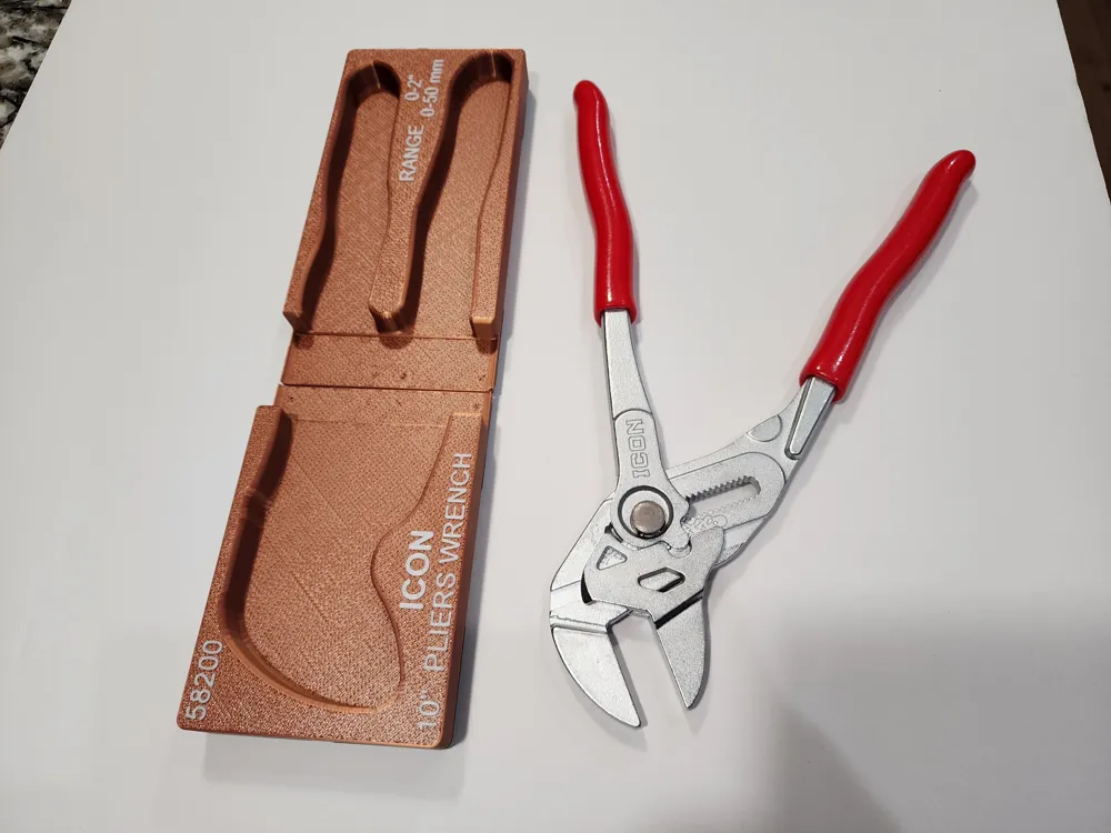 10" ICON Pliers Wrench Gridfinity Tray - Free 3D Print Model - MakerWorld