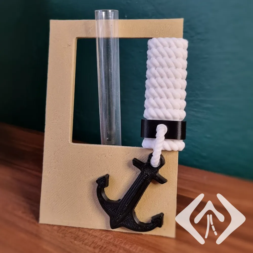 Marine Style - Anchor Test Tube Frame for flower - Free 3D Print Model ...