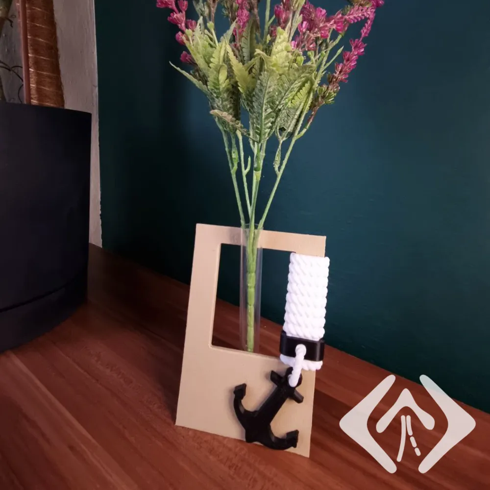 Marine Style - Anchor Test Tube Frame for flower - Free 3D Print Model ...