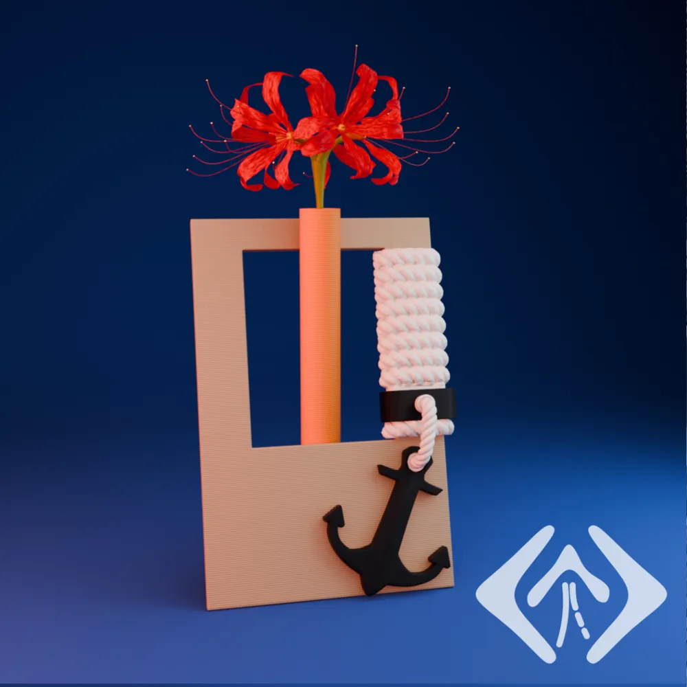 Marine Style - Anchor Test Tube Frame for flower - Free 3D Print Model ...